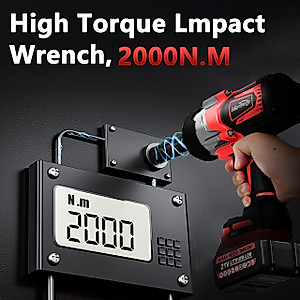 Srhvfuyr Cordless Impact Wrench 3/4 inch for Milwaukee 18V Battery, 1500FT-LBS(2000N.m) High Torque Brushless Electric Impac Gun, With 3 Speed Modes Power Impact Driver(No Battery)