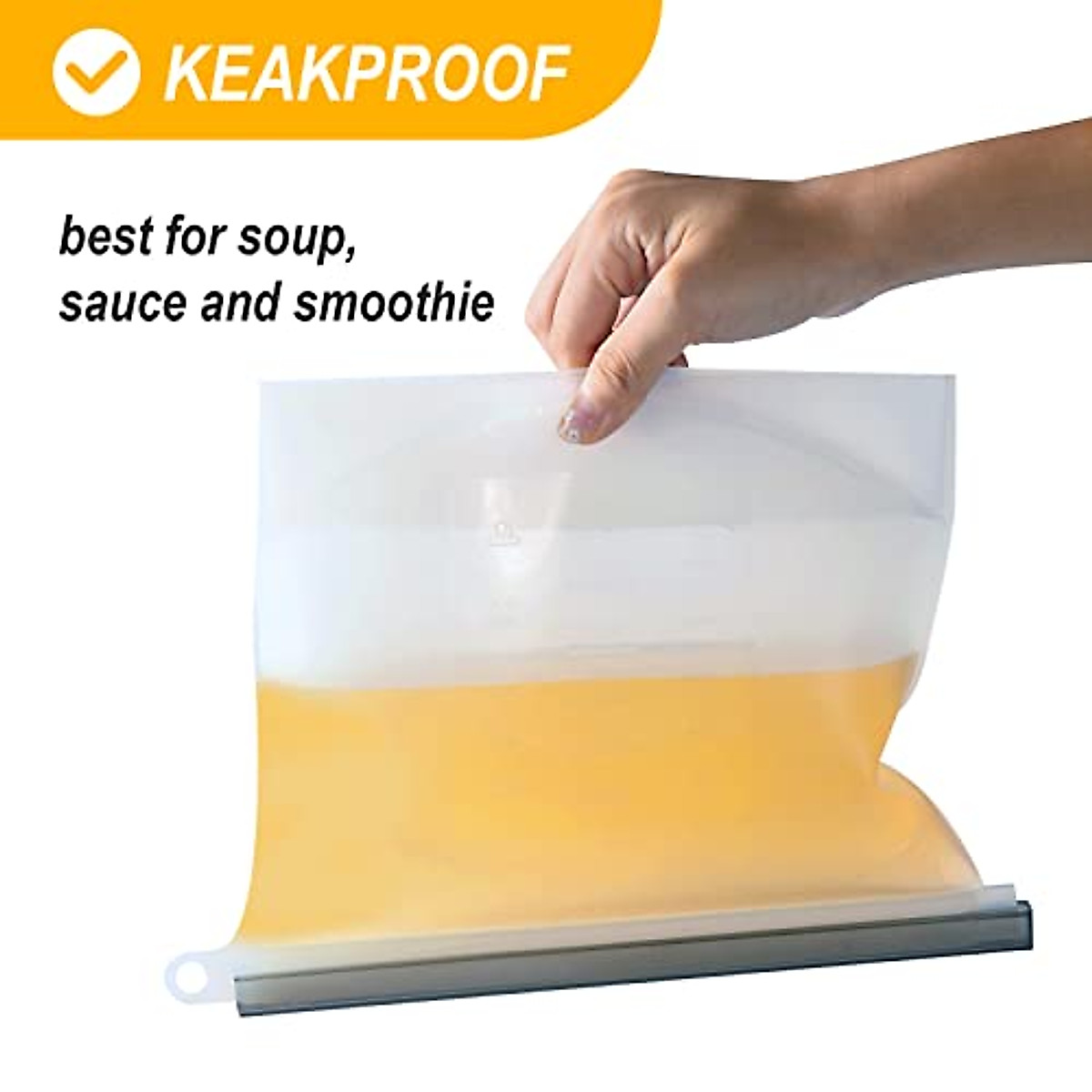 FTCIRA Reusable Silicone Bags for Food Storage, Reusable ziploc Bags,100% Food Grade Silicone,LEAKPROOF, AIRTIGHT |Lunch, Travel, Makeup, Gym Bag | Freezer, Oven, Microwave, Dishwasher Safe(3 Pack, 3 Sizes,Multi )