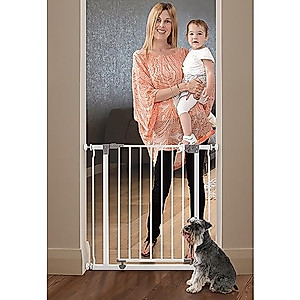Dreambaby Liberty Baby Safety Gate - with Smart Stay Open Feature - Fits Openings 29.5-33 inches Wide - White - Model L854