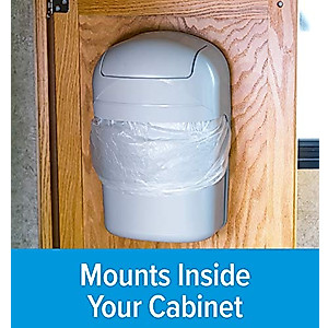 Camco Cabinet Mount Trash Can | Ideal for Tight Spaces in an RV, Boat, Apartment, Dorm Room or Tiny House | Measures 13.5" x 8.5" x 5" (43962)