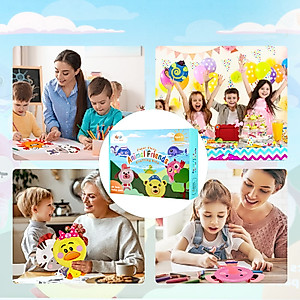 Coco&Estee 20 Pack Paper Plate Crafts Kit Kid, Arts and Crafts for Kids, Animal Crafts for Toddler Activities Ages 3-5 Party Games, Preschool Learning Activities, Art Supplies Preschool Crafts