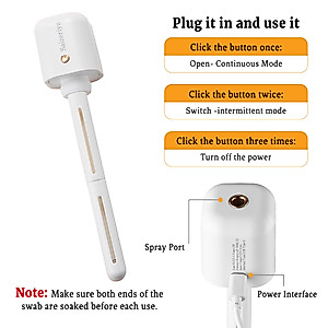 Mini Portable Humidifier, travel humidifier, Small USB Personal Humidifiers with Ultra Quiet, Optional Container, Tiny Travel Easy Use Humidifier for Plants, Car, Office, Hotel - White