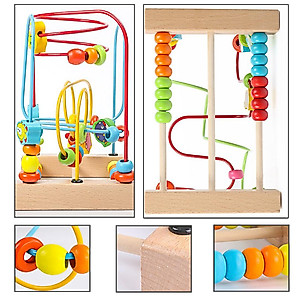 Timy First Bead Maze Roller Coaster Wooden Educational Circle Toy for Toddlers
