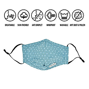 AECKS 3 Pack 3-Layer Fashion Protective, Reusable Cotton Fabric, Unisex 100% Cotton, Washable with Air Port for Carbon Filter (3-Pack, Mix)