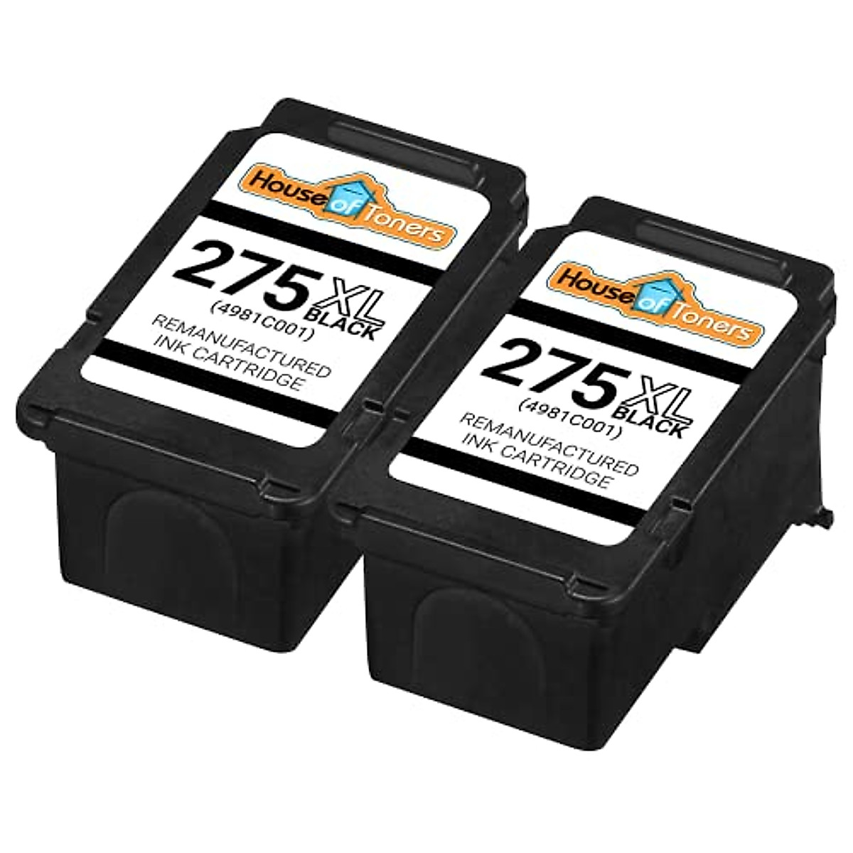 Houseoftoners Remanufactured Canon Pg-275XL Black Ink Cartridge Replacement, High Yield 275xk Ink Cartridge for PIXMA TR4720, TR4722, TS3520, TS3522-2 Pack (Black)