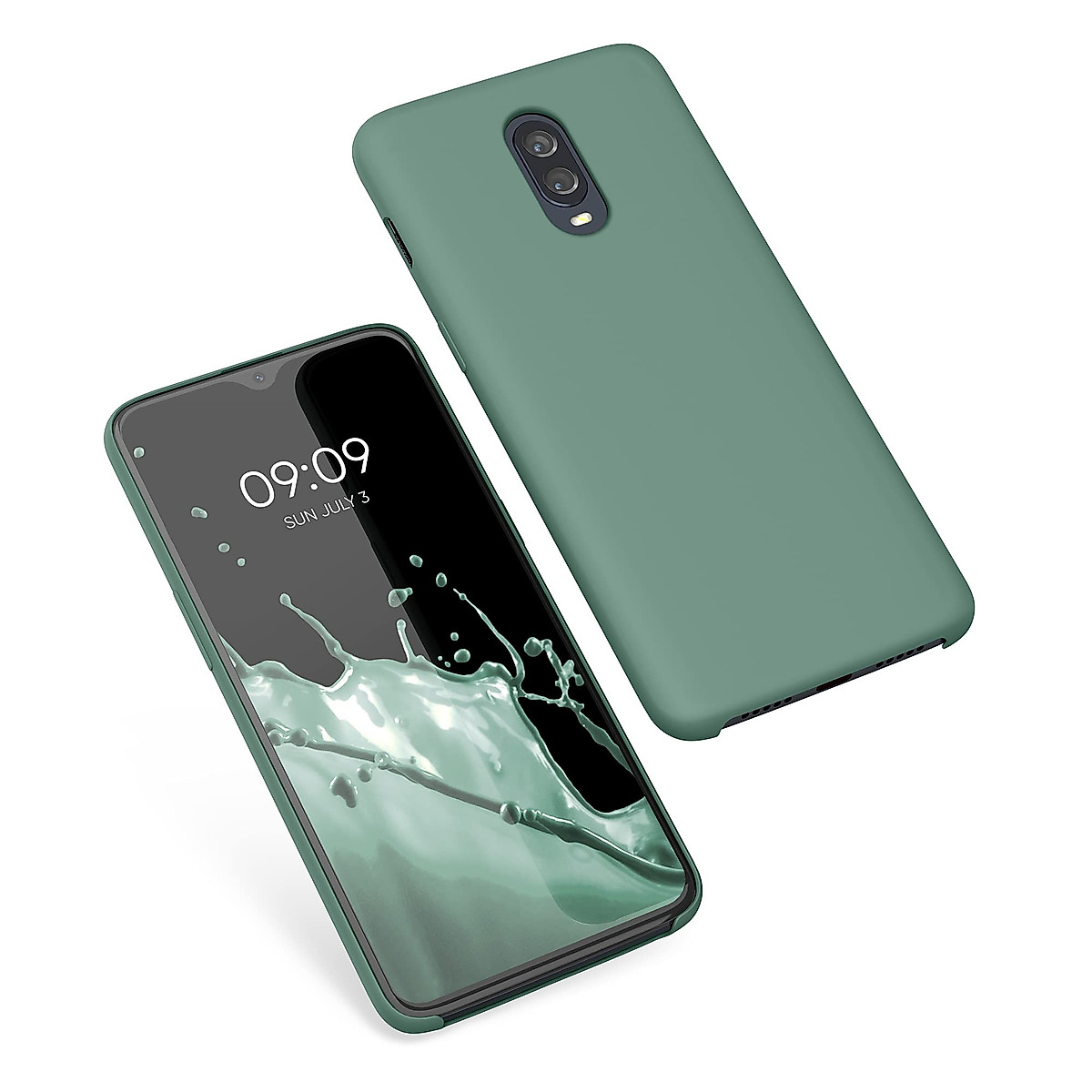 kwmobile Case Compatible with OnePlus 6T Case - TPU Silicone Phone Cover with Soft Finish - Forest Green