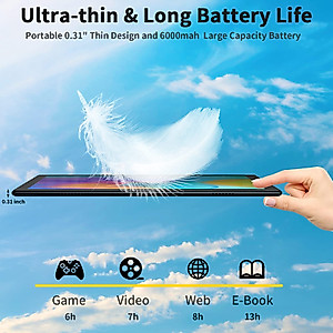 AAUB Tablet 10.1 inch Android Tablets 10 OS, Octa-Core Largest Tablet, HD Display, 32GB Big Storage Smart PC, 5MP+13MP Dual Cameras, 5G WiFi Bluetooth 5.0 GPS for Kids Seniors Tablet Computer