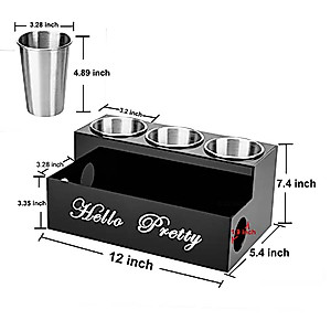 Hair Tool Organizer, Black Acrylic Hair Dryer and Styling Organizer, Bathroom Countertop Blow Dryer Holder, Vanity Caddy Storage Stand for Accessories, Makeup, Toiletries