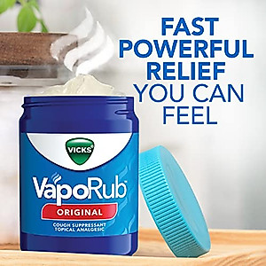 Vicks VapoRub, Chest Rub Ointment, Relief from Cough, Cold, Aches, & Pains with Original Medicated Vicks Vapors, Topical Cough Suppressant, 1.76 Ounce (Pack of 3)