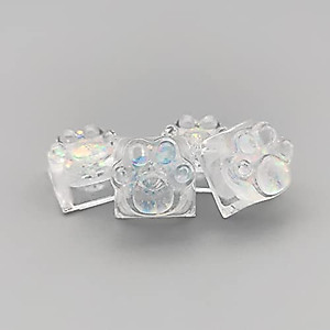 Cat Claw Keycap Backlight Keycap Cute Resin Keycap ESC Keycap Replacement for Cherry MX Switch Mechanical Keyboard DIY Decoration (Transparent x 4)