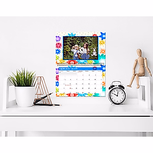 2025 Photo Frame Wall Spiral-bound Calendar (Add Your Own Photos) - 12 Months Desktop/Wall Calendar/Planner - (Geometrics Edition #001)