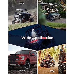 KEMIMOTO UTV Dome Light Vehicle Cab LED Light, White Bright Waterproof Solid Golf Cart Roll Cage Light SXS Light Bar, Compatible with RV Truck Tractor Polaris RZR Ranger Can Am Maverick X3 Defender