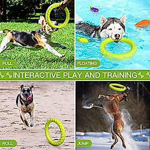 Squeaky Dog Toys for Aggressive Chewers Large Medium Small Breed, Dog Chew Toys for Aggressive Chewers, Indestructible Tough Durable Dog Toys Pack with 3 Squeaky Toys and 1 Ring Toy, Best Dog Gifts
