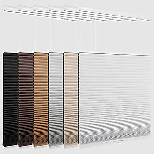 Changshade Custom Top Down Bottom Up Cellular Shades Cordless Blackout, Honeycomb Blinds Room Darkening Window Shades, 1.5" Cell Pleated for Office,Bedroom, Child, Bathroom, Easy to Install,White