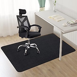 CELION Edging Office Chair Mat for Hardwood & Tile Floor, 55"x35" Computer Gaming Rolling Chair Mat, Under Desk Low-Pile Rug, Large Anti-Slip Floor Protector for Home Office (Black, 55" x 35")