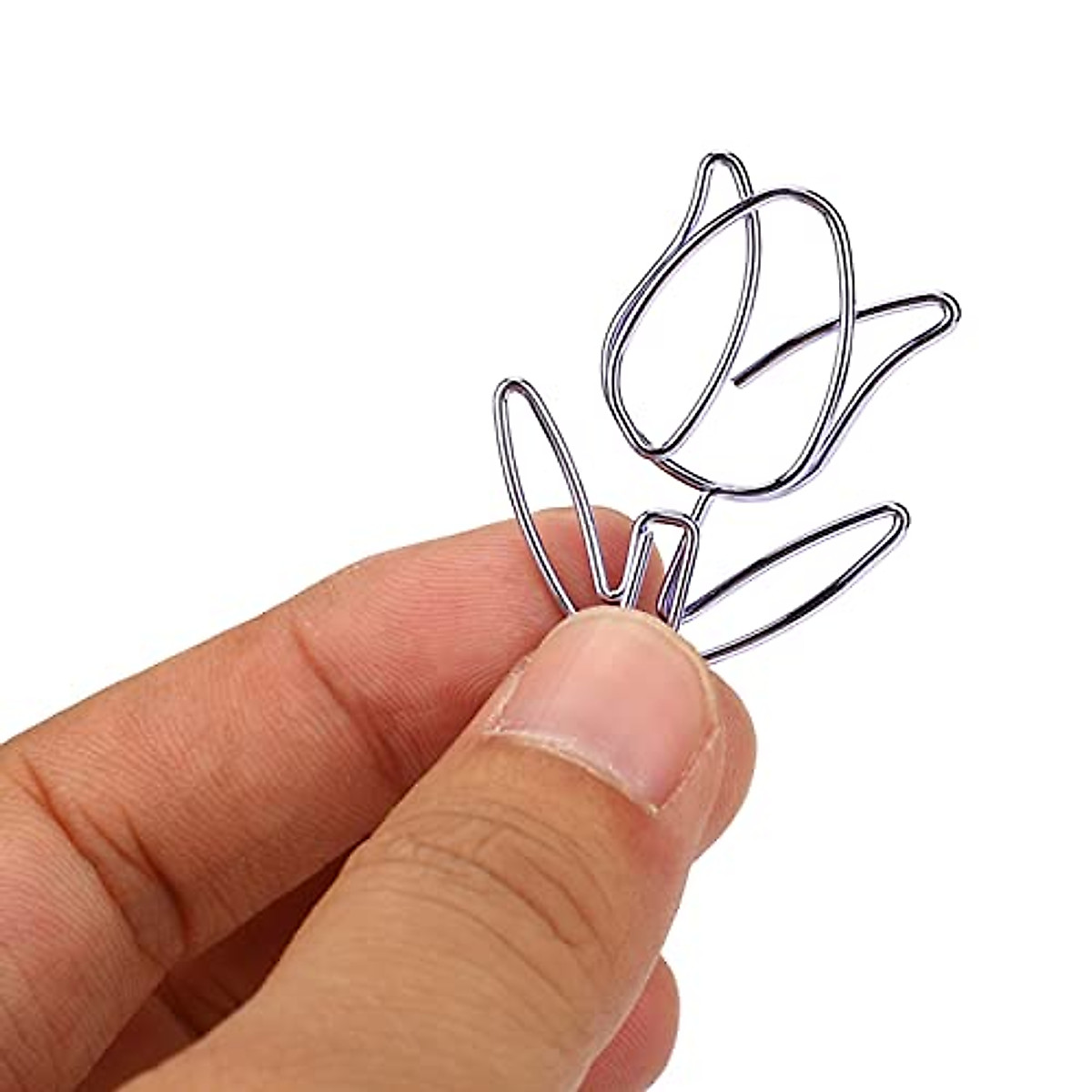 Cute Paper Clips, 50Pcs Tulip Paper Clips Flower Shape Paper Clips Funny Cute Paperclips Bookmarks Planner Clips Fun Paper Clips for Notebook Bookmark