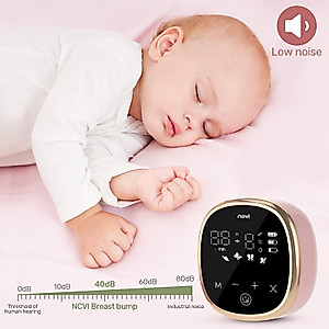 NCVI Double Electric Breast Pump 8782, Portable Anti-Backflow, with 4 Size Flanges, 4 Modes & 9 Levels, LED Display, 10 Breastmilk Storage Bags, Ultra-Quiet and Pain Free Breast Pumps