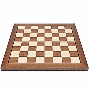 AMEROUS 15'' x 15'' Wooden Chess Board No Pieces , Professional Tournament Chessboard Only with Gift Package - Chess Rules, Portable Chess Board for Beginners, Kids, Adults