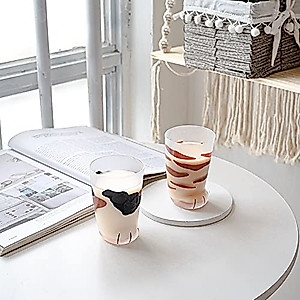 4 Pack Cat Paw Cup，Cat claw Cup Milk Glass Frosted Glass Cup Cute Cat Foot Claw Print Mug Cat Paw for Coffee Kids Milk Glass Cups Tumbler Personality Breakfast Milk Cup (4pack，color 1+color 2)