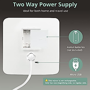 Fabuday Flexible Gooseneck 20X Lighted Magnifying Mirror, Upgraded Lighted Makeup Mirror with Magnification, LED Magnified Mirror for Bathroom, Portable Travel Mirror, Square