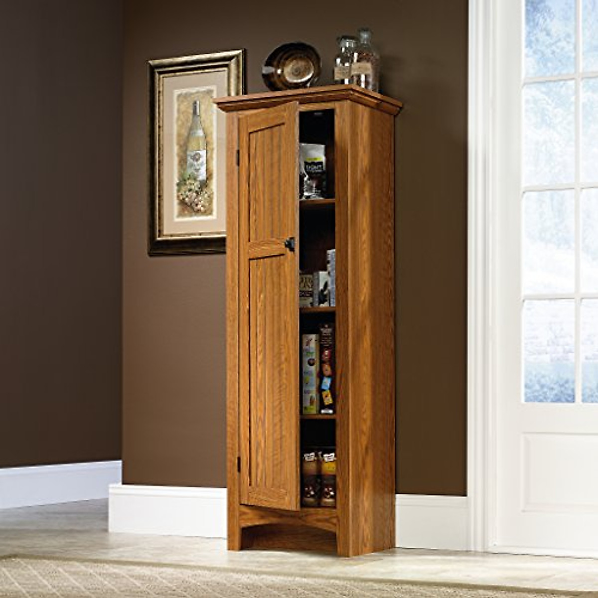 Sauder Summer Home Pantry, Carolina Oak finish