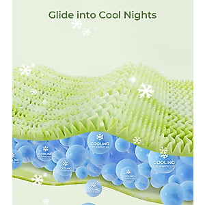 3 Inch Twin Mattress Topper, 7-Zone Memory Foam Mattress Topper for Back Pain, Gel Cooling Mattress Topper, Slow-Rebound Egg Crate Mattress Topper Twin, Pressure Relieving Bed Topper Twin