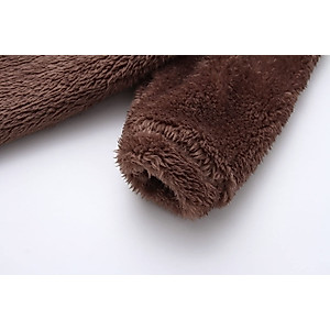 Infant's Cute Snowsuit Cotton Fleece Lined Outfits One Piece Hooded Romper Jumpsuit for Baby Girl Boy Brown 0-3M