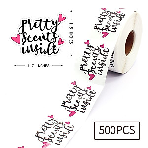 Littlefa 1.5” Pretty Scents Inside Stickers,Thank You Stickers,Bakeries Stickers,Handmade Stickers,Small Business Stickers, Envelopes Stickers, Gift Bags Packaging 500 PCS