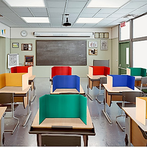 Desk Dividers for Students Privacy Boards Classroom Privacy Folders for Student Desks Testing Privacy Panel Partitions Study Carrel Desk Trifold Privacy Panel for Student, 4 Colors (32 Pieces)