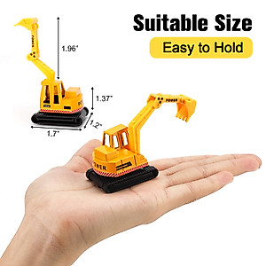 Alloy Truck Mini Pocket Size Construction Models Play Vehicles Toy Trucks for Boys Age 2 3 4,Kids Party Favors Cake Decorations Topper Birthday Gift,6Pcs Set