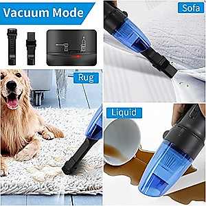 AFMAT Compressed Air Duster & Small Vacuum Cleaner 2-in-1, USB Rechargeable Cordless Air Duster Electric, Portable Air Blower and Mini Vacuum Cleaner for Keyboard/Computer/Car Seat/PC