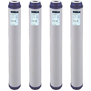 20" x 2.5" GAC Carbon Water Filter (4) Granular Activated Whole House Cartridges