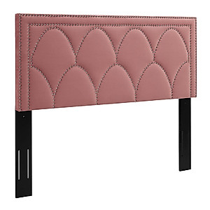 Modway Greta Channel Tufted Performance Velvet Full/Queen Headboard in Dusty Rose