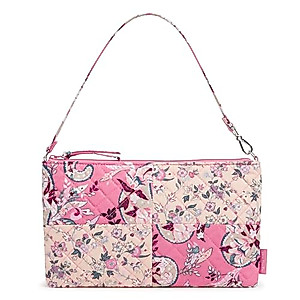 Vera Bradley Women's Cotton Convertible Wristlet With RFID Protection, Botanical Paisley Pink Patchwork, One Size