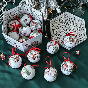 QAZIUY Christmas Balls Ornaments Set Hanging Christmas Baubles Christmas Plastic Ball Christmas Tree Ball Set for Birthday Halloween Holiday Wedding Decorations