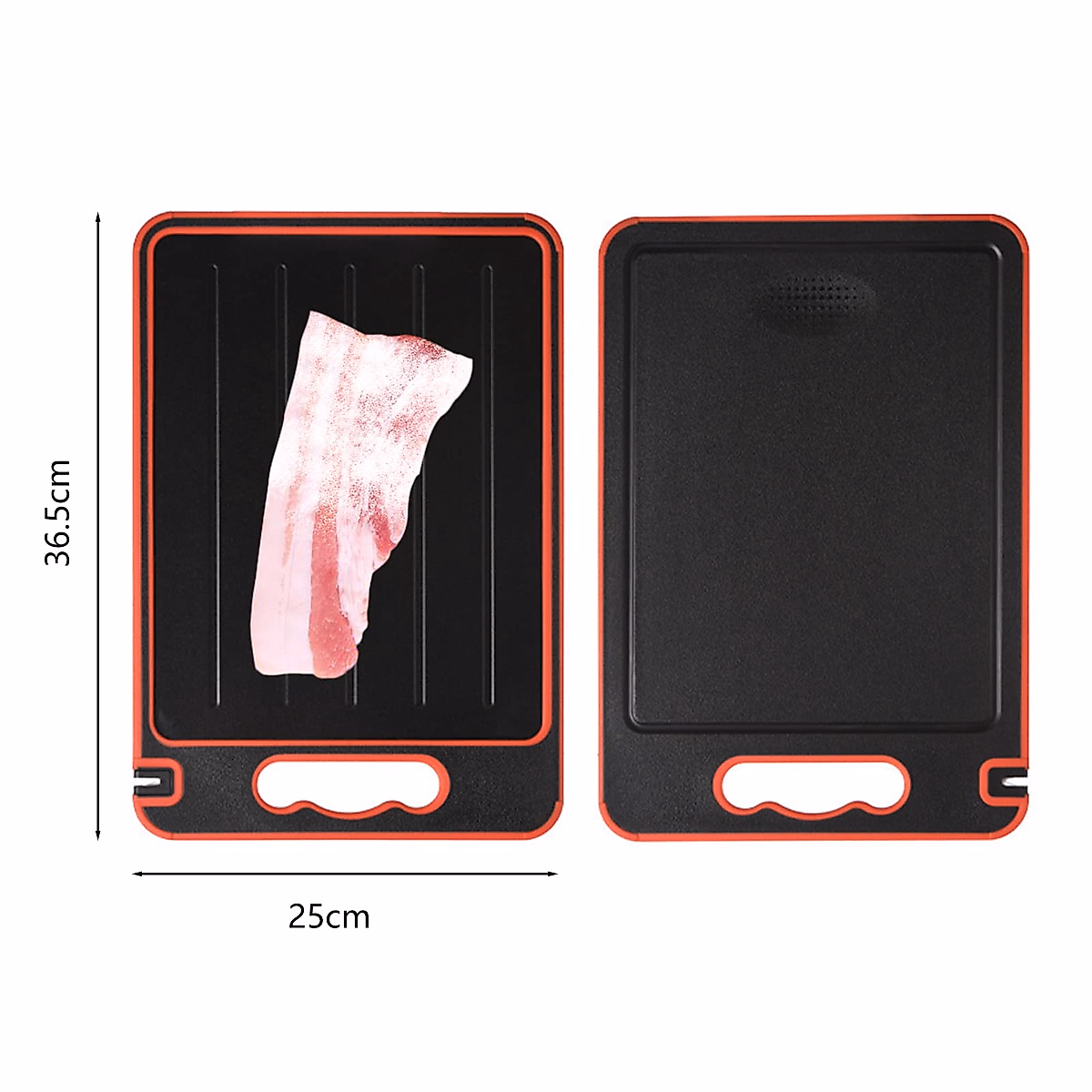 LIZHOUMIL Defrosting Tray for Frozen Meat 4-in-1 Cutting Board with Defrosting Tray Knife Sharpener, and Garlic Press Board Double-Sided Frost Away Plate Chopping Board Kitchen Gadget