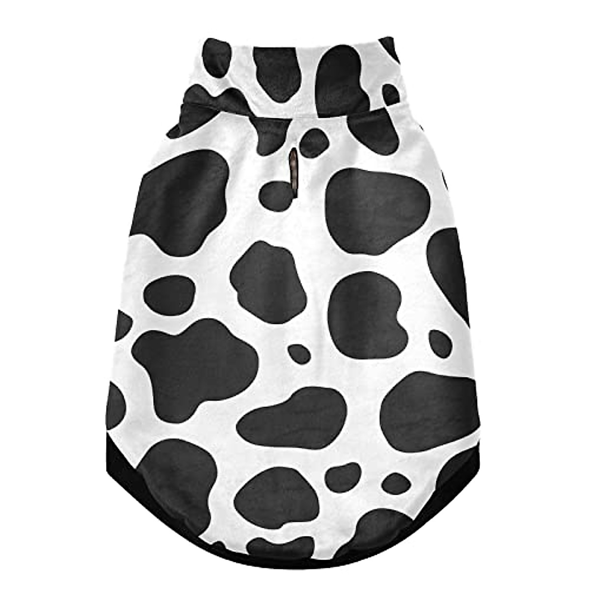 Kigai Cow Print Dog Coat Fleece Warm Windproof Pet Clothes for Snow Cold Weather, Soft Cozy Breathable Dog Winter Jacket for Small Medium Large Dogs with Leash Hole Pet Coat(XXS - XL)