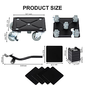 WEPUMP Heavy Duty Furniture Lifter Set - Furniture Dolly 5 Moving Wheels, 1200 Lbs Capacity 360° Rotation Wheels and Double Bearing Roller for Mute Smooth Operation, Suitable for Sofa, Cabinet, etc