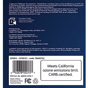 Philips GoPure GP5611 Small Portable HEPA Air Purifier with LED UVC Purification, for Car, Truck, RV/Camper, Reducing Allergens, Bad Smells, Smoke, Pet Odors, Bacteria, Viruses,Black