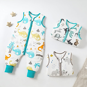 Mosebears Baby Sleep Sack with Feet，Baby Winter Sleep Sack for Toddler Thicken 2.5 TOG (18-36 Months, Baby height 34-38 inches)