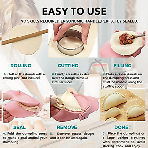 MUMSUNG Empanadas Press Maker, Dumpling Maker Mold Set With Dough Cutter, Dumpling Mold Set (L/4"+M/3")