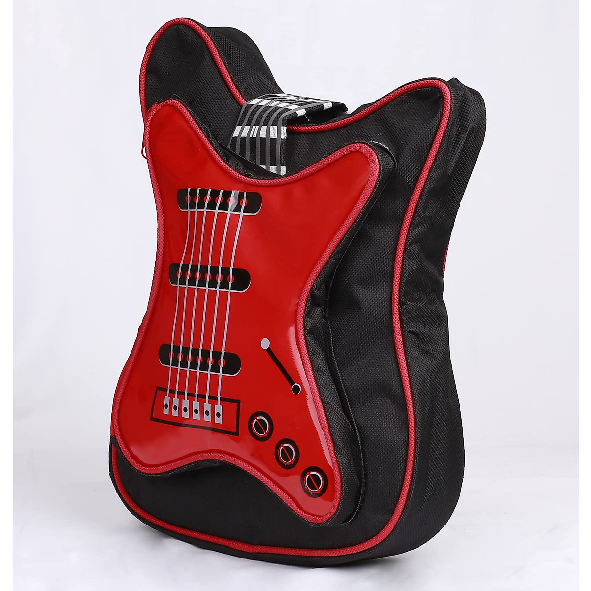 Electric Guitar Shaped Music Bag Oxford Cloth Shoulder Tote Bag Purse Crossbody Handbag for Women(Black)
