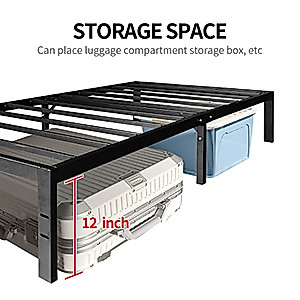 UNICOO - Metal Platform Bed Frame Heavy Duty Steel Slat/Anti-Slip Support/Easy Assembly/Mattress Foundation/Bed Frame/Noise Free/No Box Spring Needed (Twin)