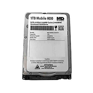 MaxDigitalData 1TB 5400RPM 64MB Cache (7mm) SATA 6.0Gb/s 2.5inch Mobile HDD/Notebook Hard Drive - 2 Year Warranty