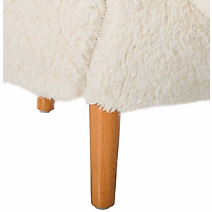 Christopher Knight Home Pearcy Furry Sheep Ottoman, White