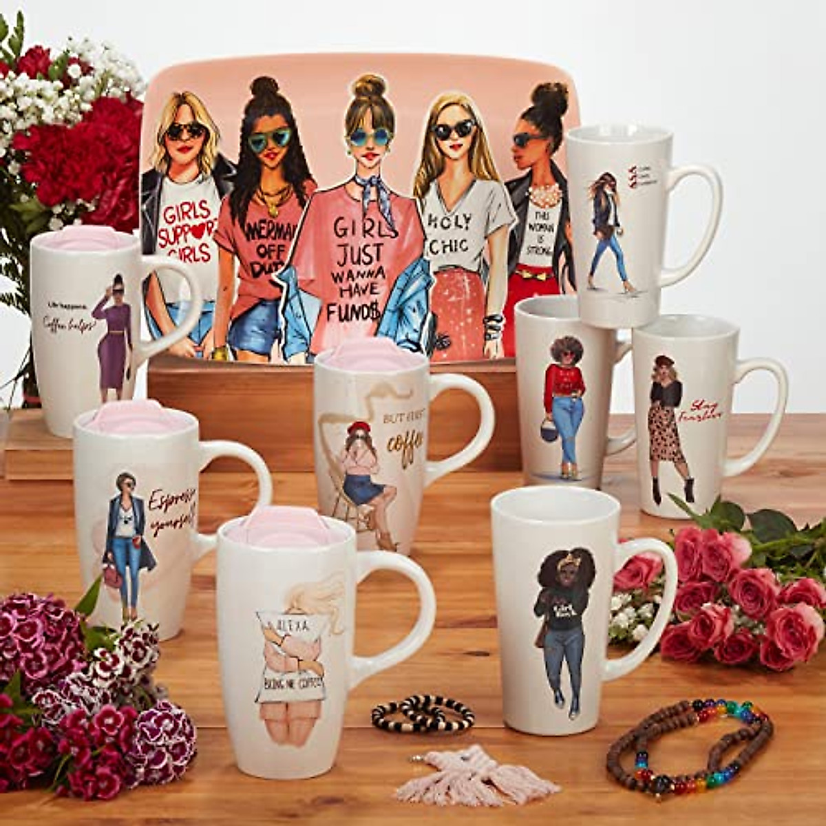 Certified International Girlfriends Rectangular Platter, 14.2" X 10.5"