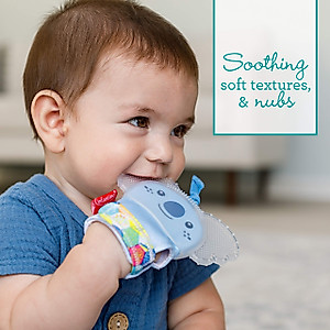 Infantino Crystal Clear Teething Mitten - Teethe & Play Wearable Soft “Mitten” with 100% Paint-Free, Dye-Free Textured Silicone. Easy-Grasp Natural Rubber Teether for Baby (Koala)
