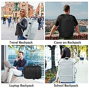 Beraliy Large Travel Backpack, Carry On Backpack, Women Airline Flight Approved luggage,17'' Laptop Backpack, 40L Outdoor Sports Business Hiking Overnight Backpack, Light-blue