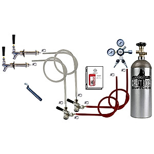 Standard Double Faucet Door Mount Kegerator Keg Tap Conversion Kit