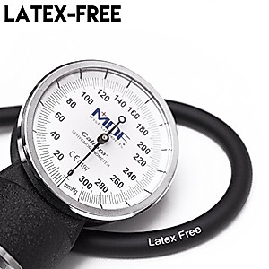 MDF Instruments, Calibra Aneroid Premium Professional Sphygmomanometer, Blood Pressure Monitor with Adult Cuff & Carrying Case, Lifetime Calibration, White Dial, Black Cuff, MDF808M11